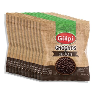 Snack chocho (lupini) saborizado chocolate - Pack de 12 unidades - Guipi